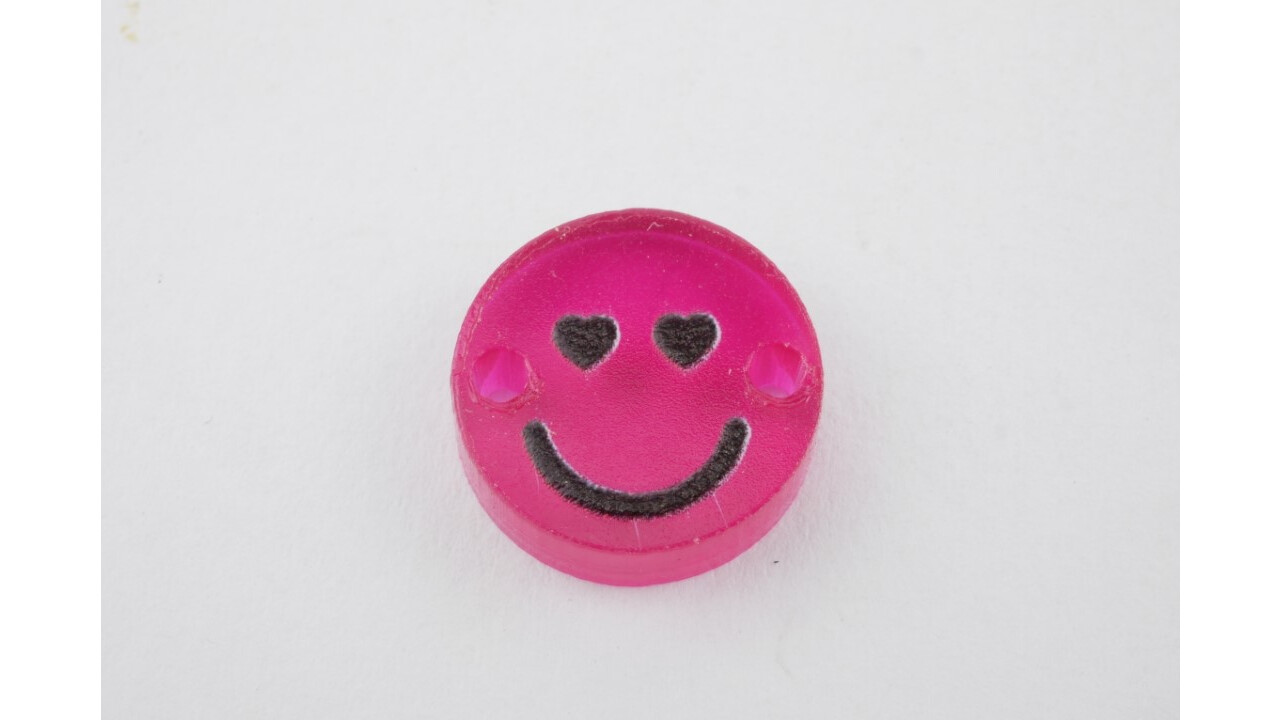 Verbinder Smiley Herz Magenta Pink - CHRISOLLY, 0,49