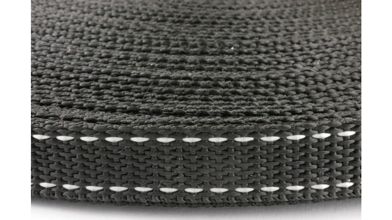 Gurtband 15mm Schwarz mit weißen Fäden - CHRISOLLY, 0,69