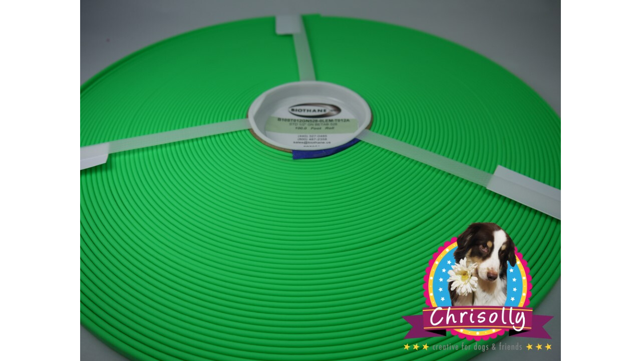 B0911 Biothane Super Flex Neon Grün 9mm GN528 - CHRISOLLY, 2,89