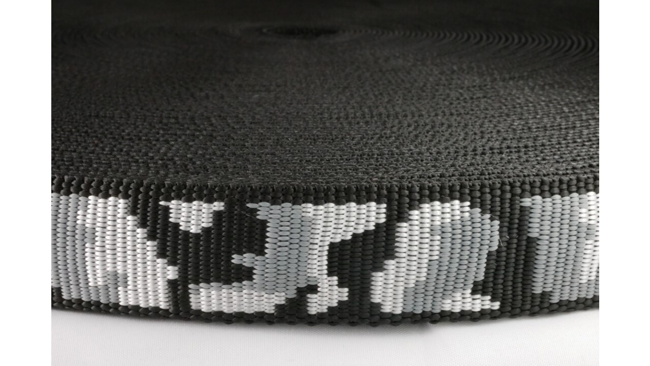 Gurtband 20mm Camouflage Grau Schwarz - CHRISOLLY, 0,99