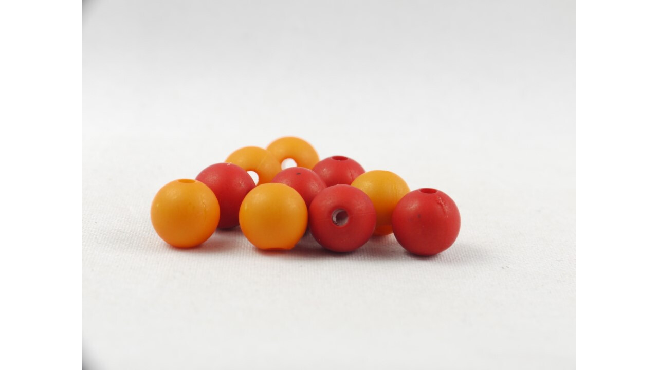 Acryl Perlen Orange Rot 8 mm - CHRISOLLY, 0,12